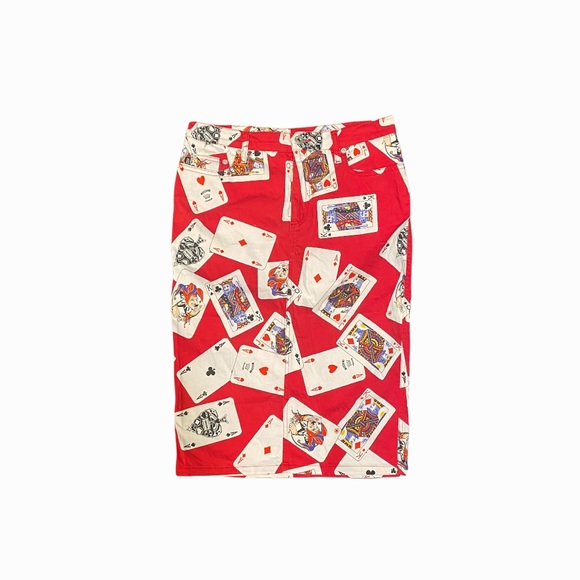 Moschino | Skirts | Moschino Jeans Vintage Playing Cards Skirt | Poshmark